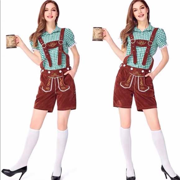 Shorts | German Bavarian Beer Maid Overall Shorts | Poshmark